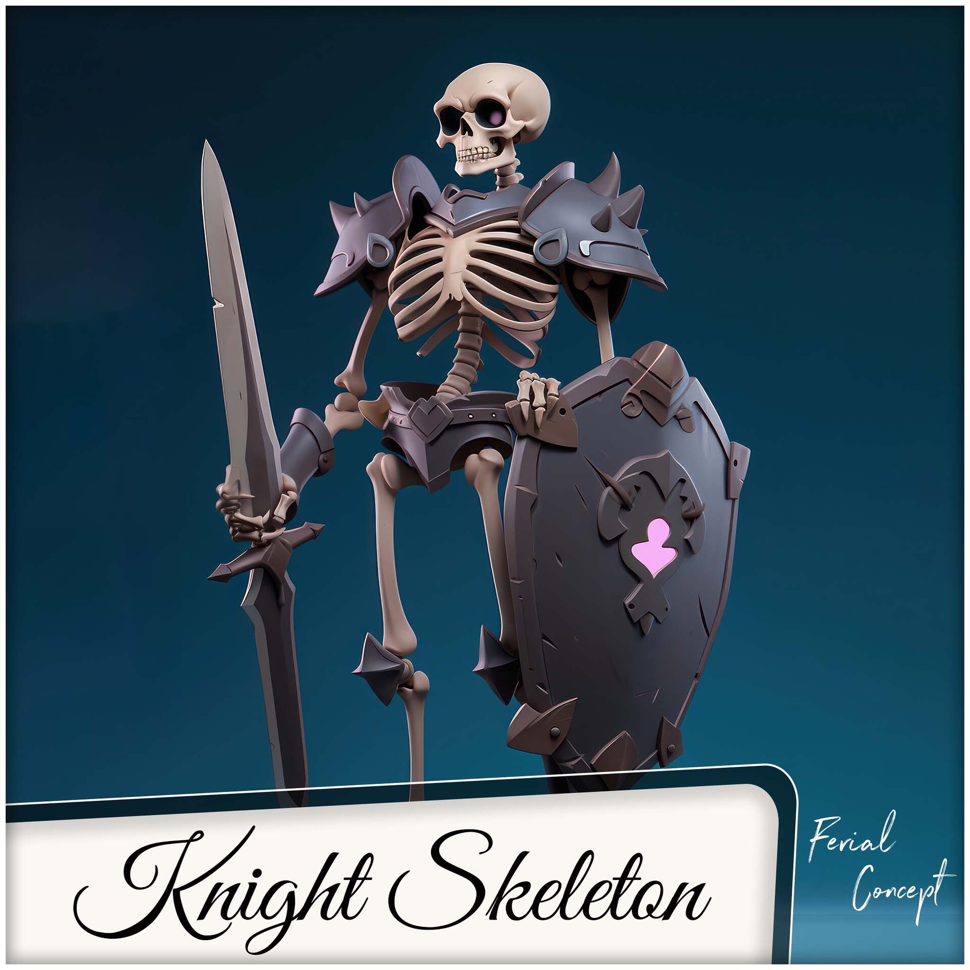 ArtStation - 🔹220 Knight Skeleton - Stylized Character Reference Image ...