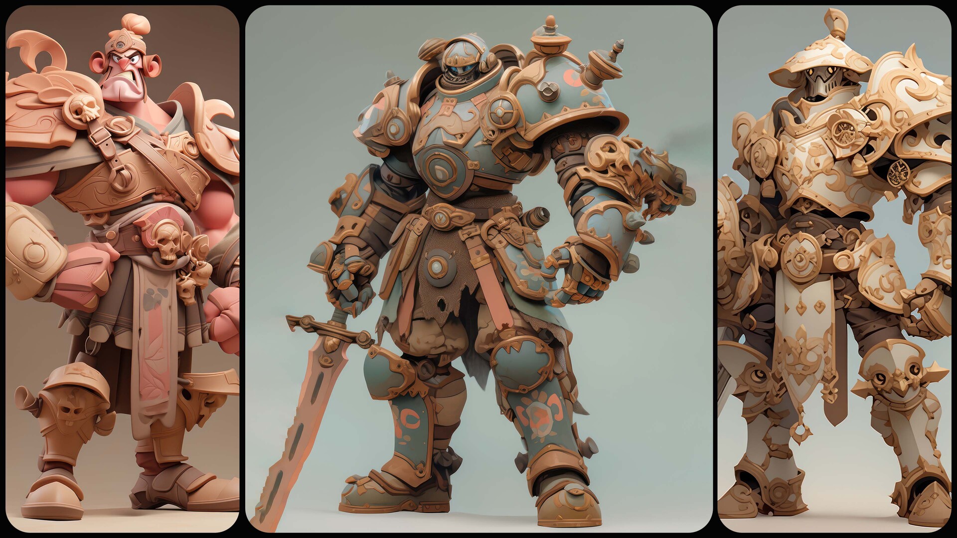 Ferial Studio - 🔹240 Gladiator Steampunk - Stylized Character Reference ...