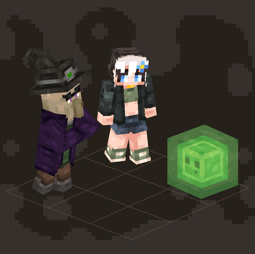 ArtStation - Minecraft Witch and Slime remake