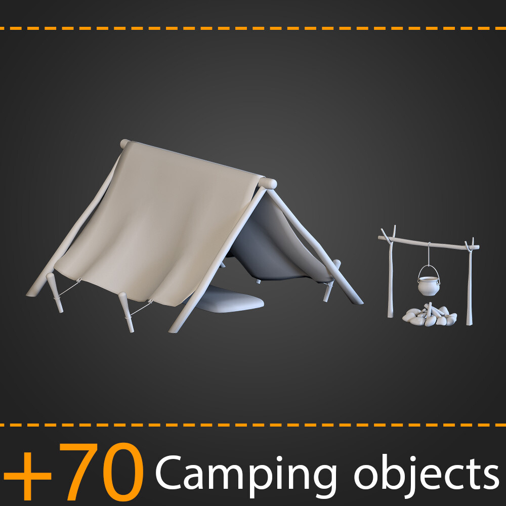 ArtStation - +70-Camping objects -Kitbash