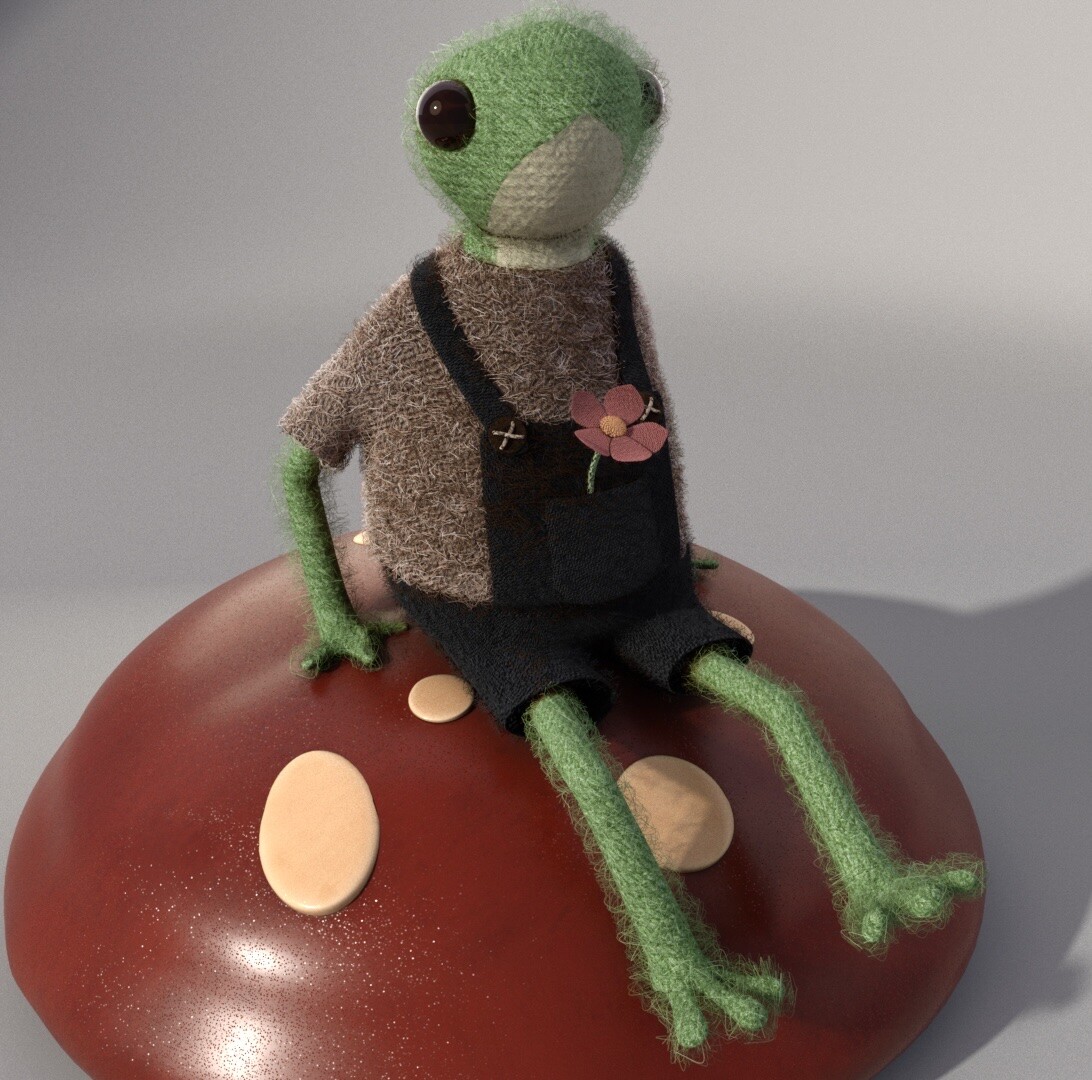 ArtStation - Puppet frog on a shroom