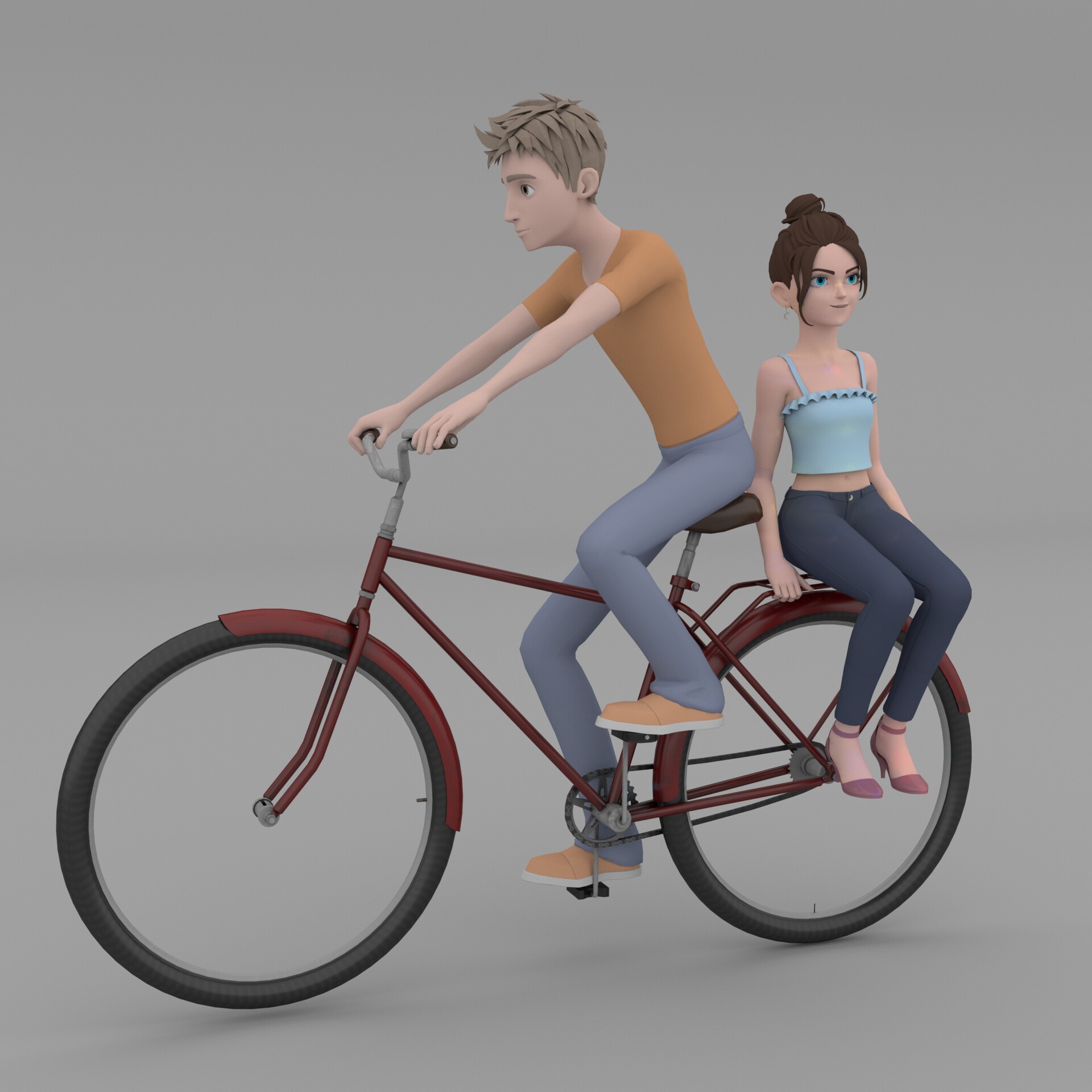 ArtStation - Man and Woman on a Bicycle