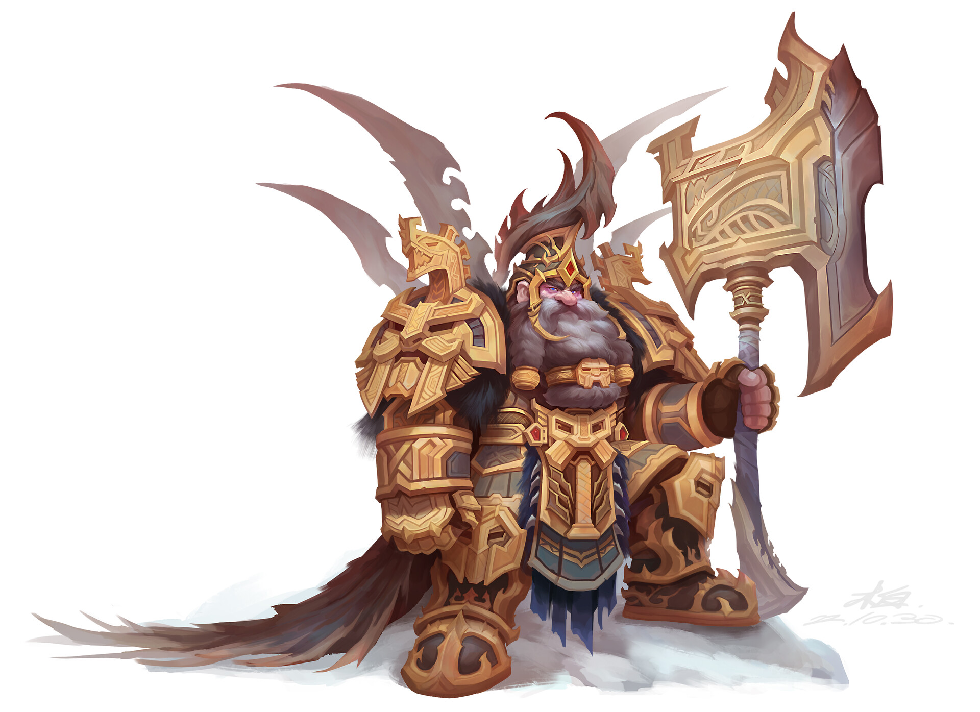 ArtStation - 矮人战士（屠龙者） Dwarf warrior（Dragonslayer）