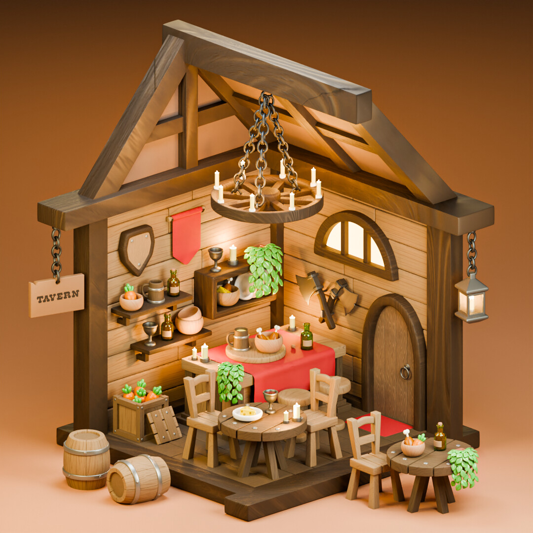 ArtStation - 3D Isometric Cozy Tavern