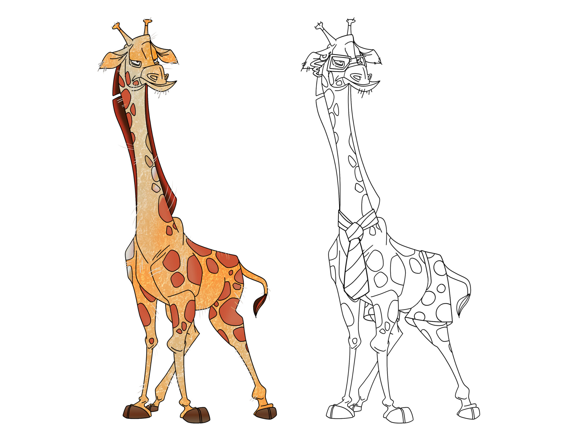 how to draw madagascar giraffe
