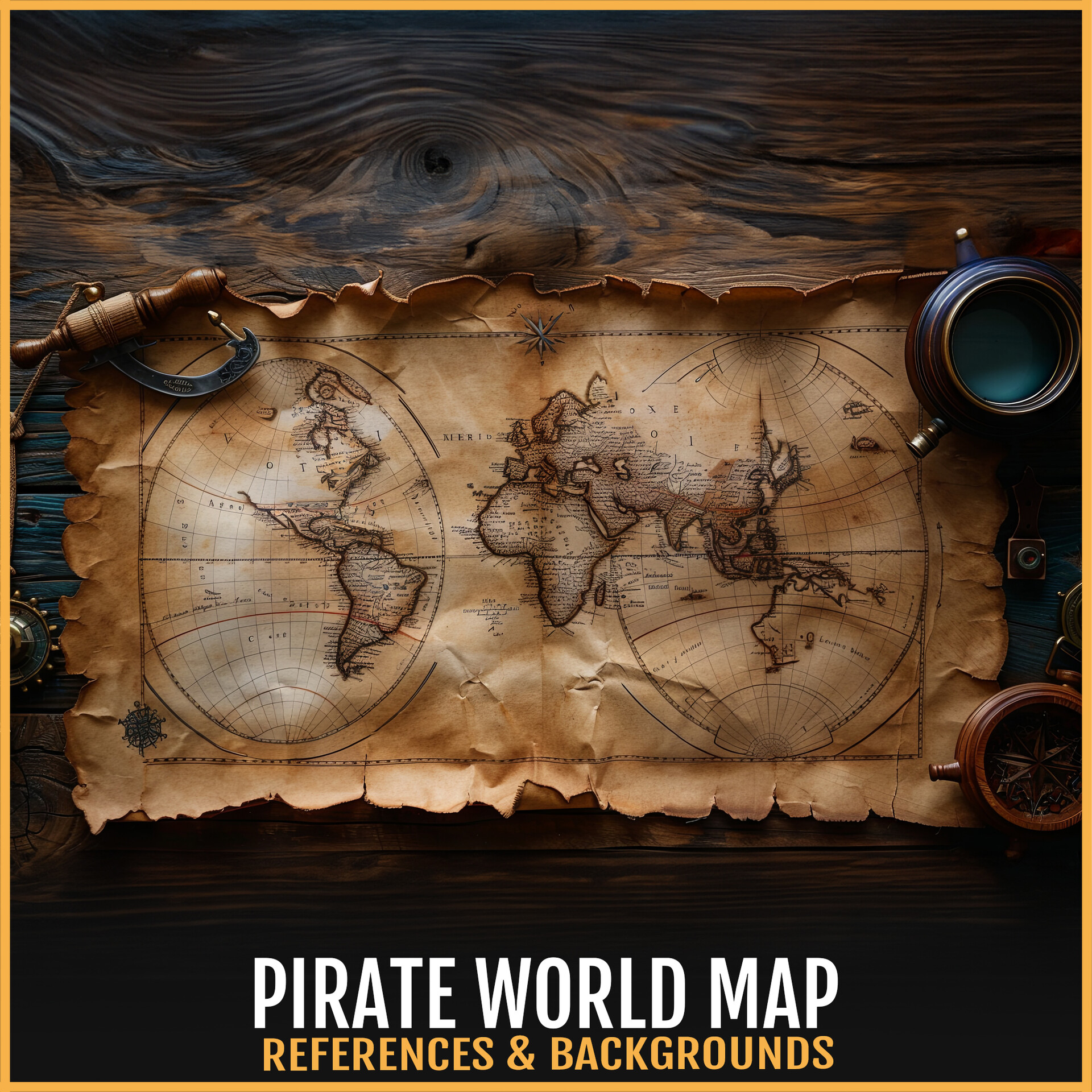 ArtStation - 303 PIRATE WORLD MAP.