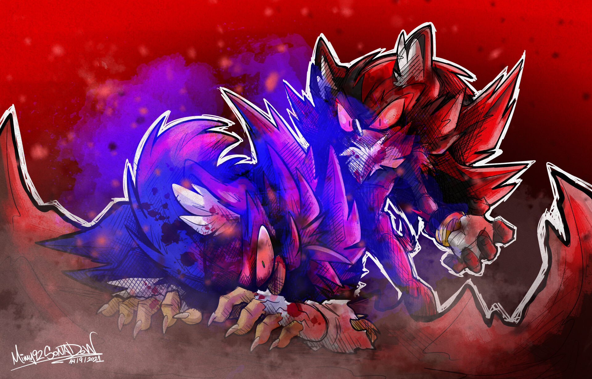 sonic and shadow wallpaper deviantart