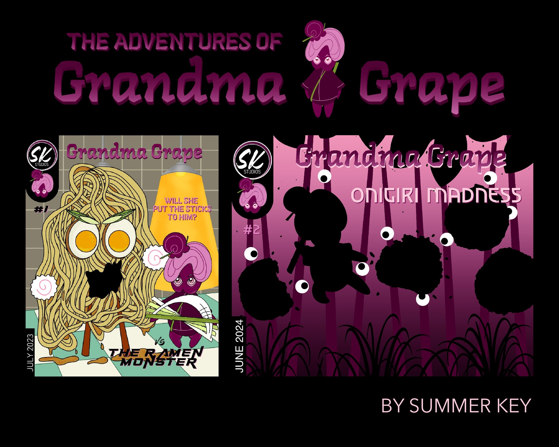 Summer Key - Grandma Grape Onigiri Madness | Digital Art