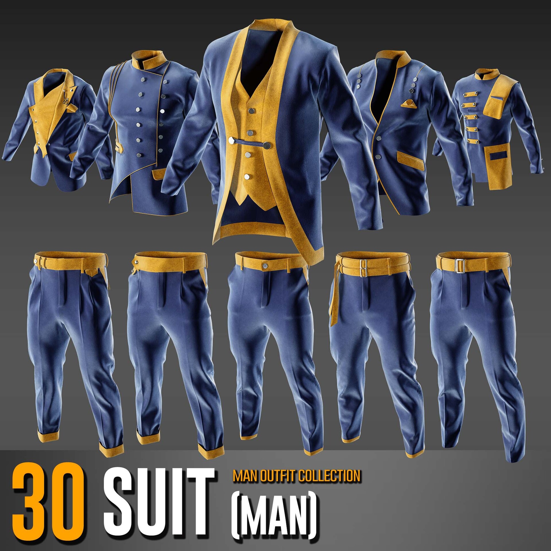 ArtStation - 30 Man's Suit Collection- VOL 03