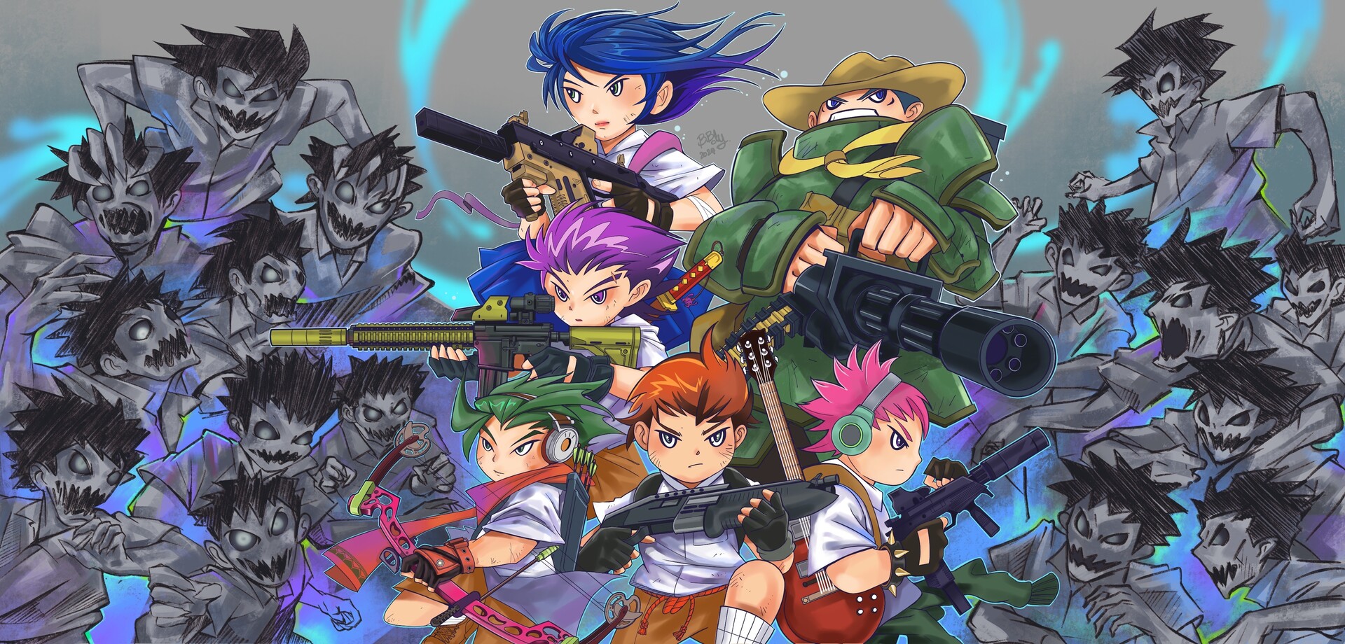 ArtStation - Classroom of apocalypse gang