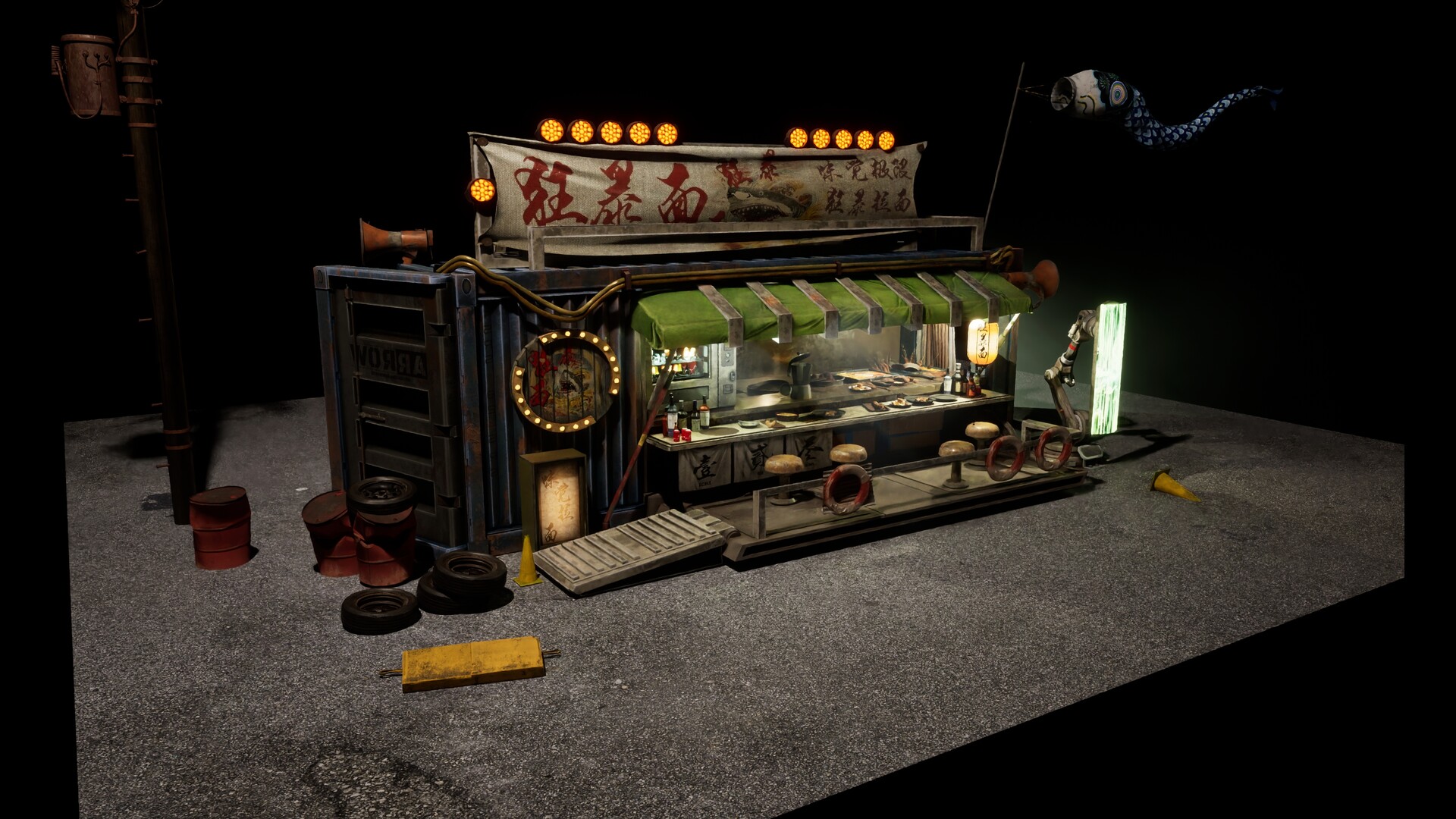 ArtStation - noodle restaurant PBR process