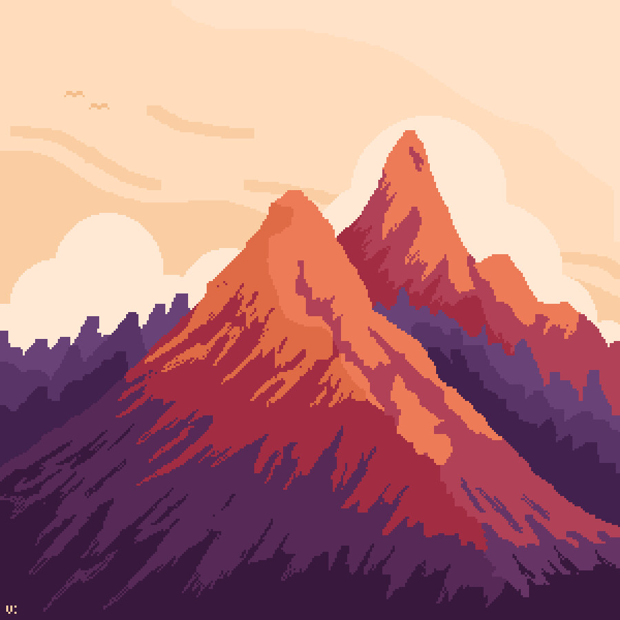 ArtStation - Mountains┃Pixel Art