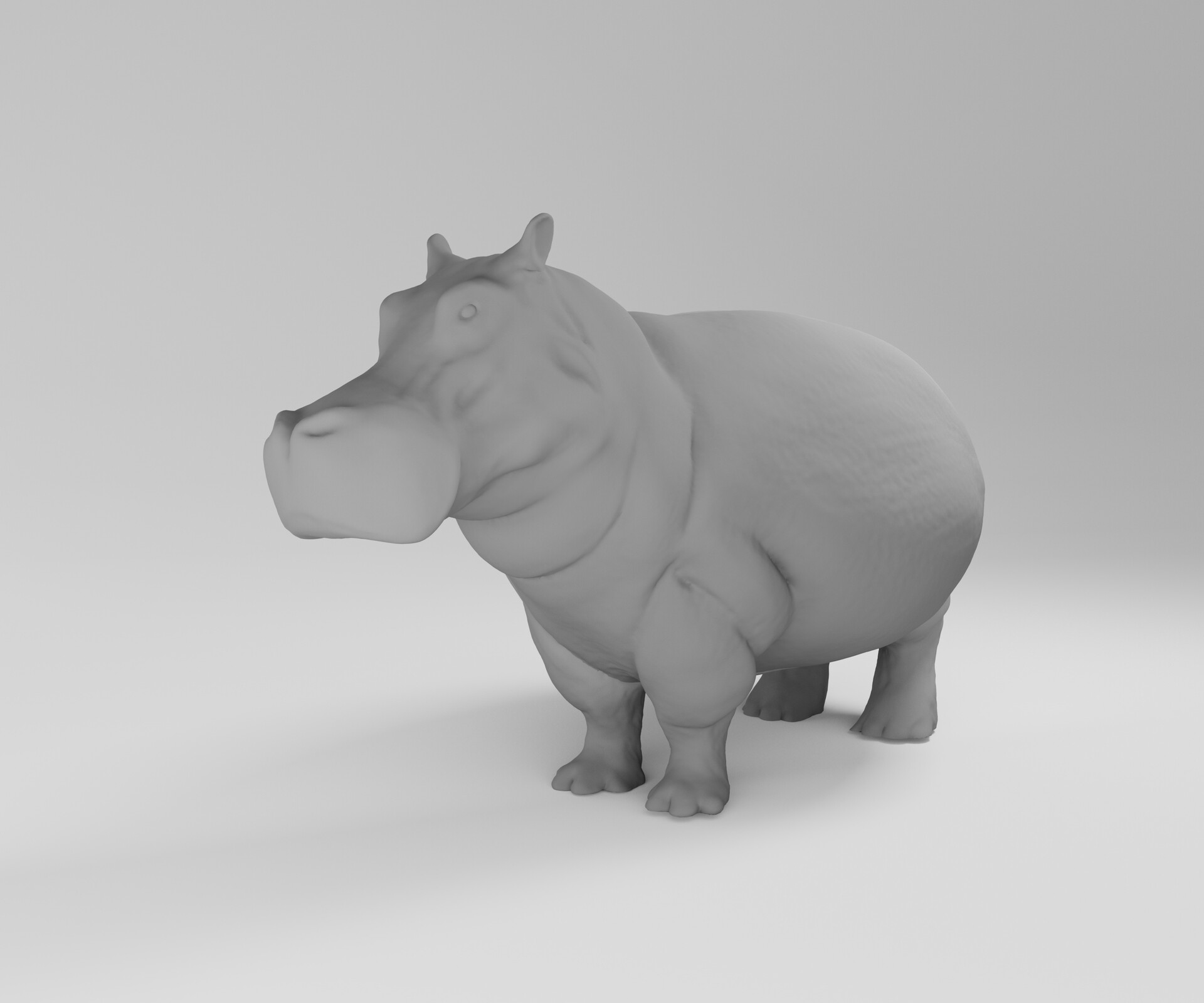 ArtStation - 3D Hippo model