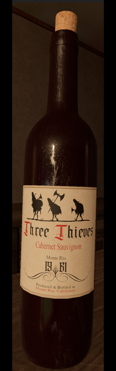 ArtStation - Three Thieves wine bottle