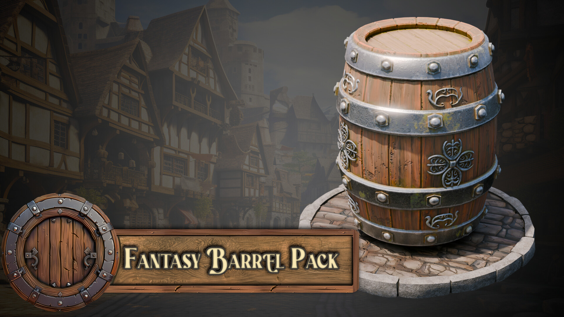 3D Tudor - Blender 20 Massive Fantasy Barrels Asset Pack