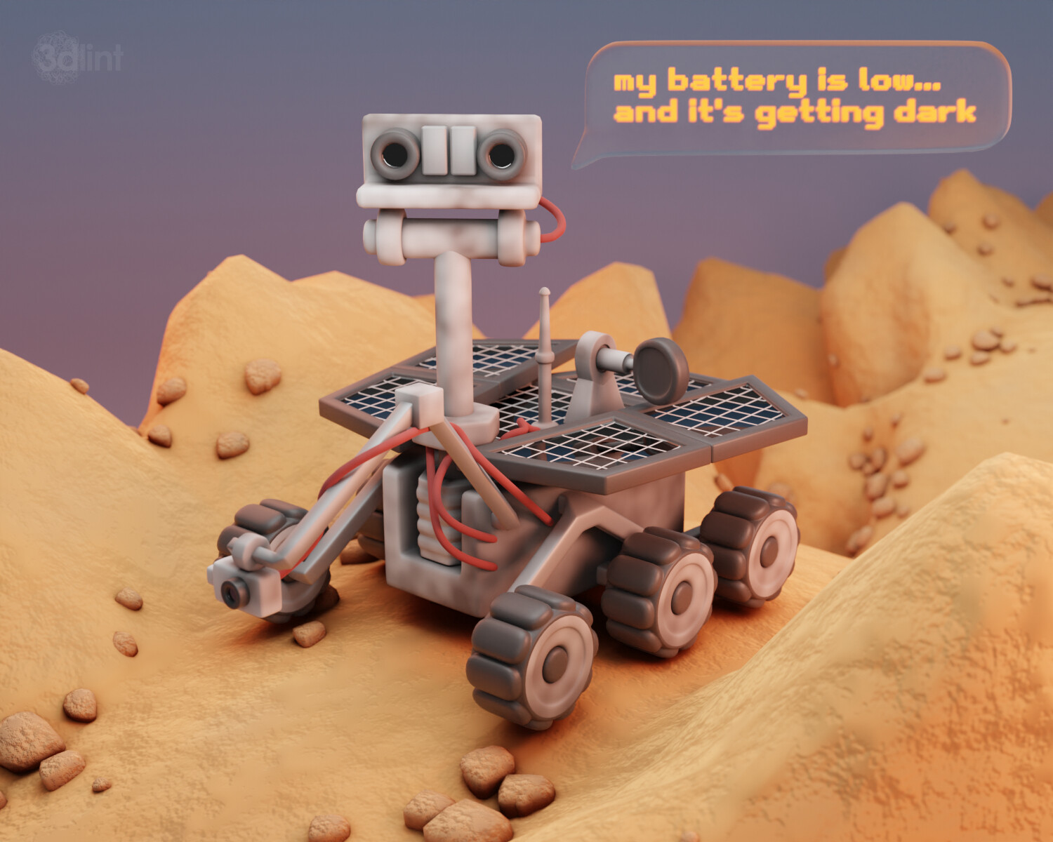Verica Hupe (3dlint) - Oppy the Mars rover (Blender 3D Animation)