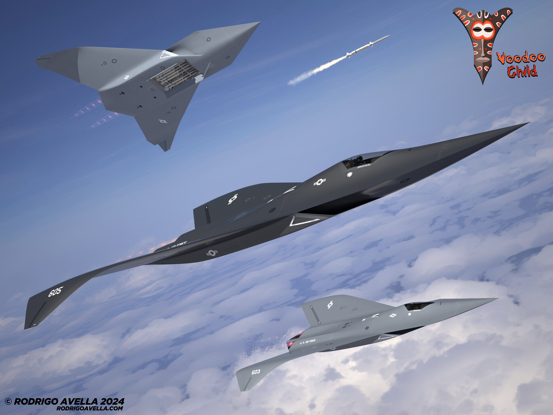 Rodrigo Avella - Voodoo Child - Sixth generation fighter concept