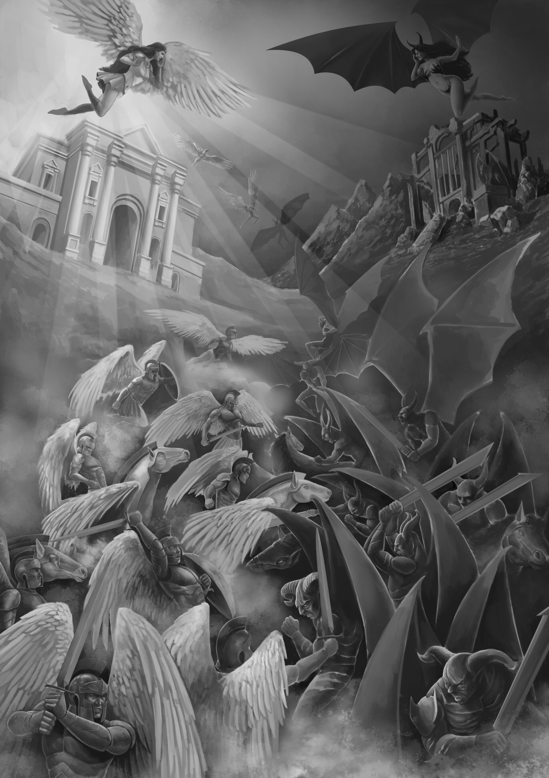 Good Vs Evil Paintings Homepage EverNever World