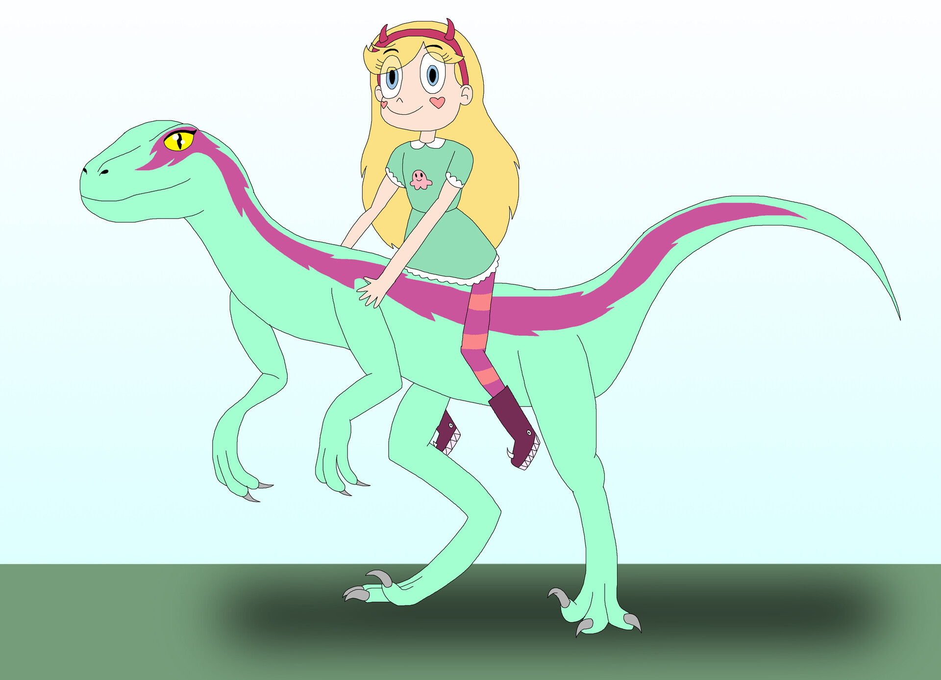 ArtStation - Star Butterfly riding a raptor