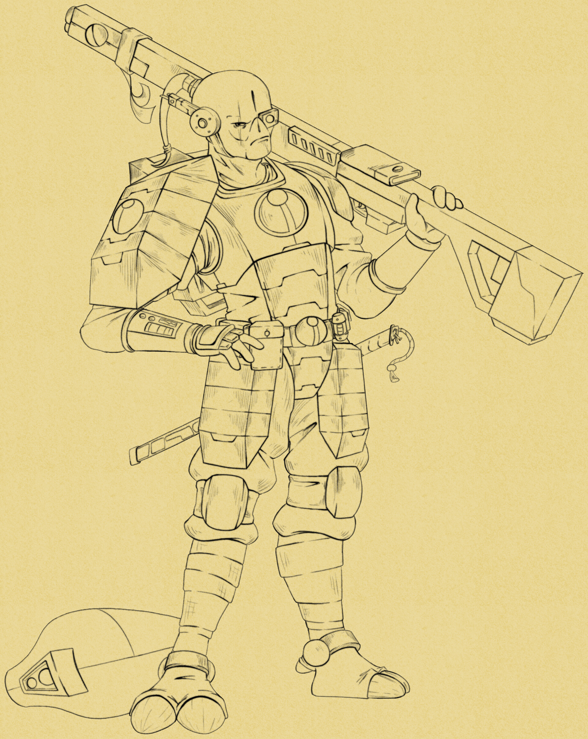 how to draw tau fire warrior