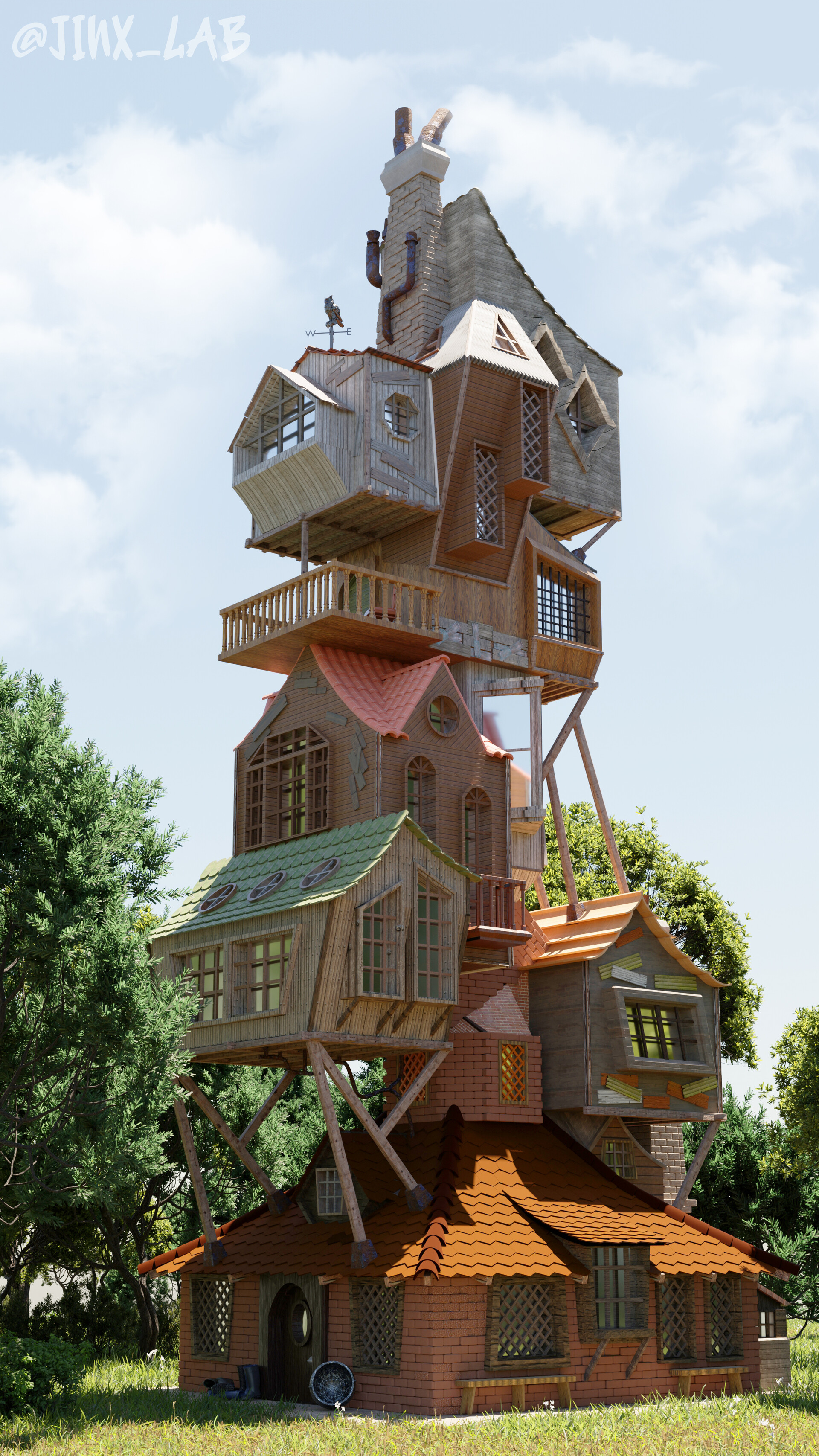 ArtStation - Home of the Weasley family - the Burrow!