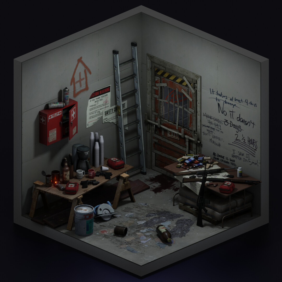 Kazovsky - Left 4 Dead 2 - No Mercy Saferooms in Isometric Style