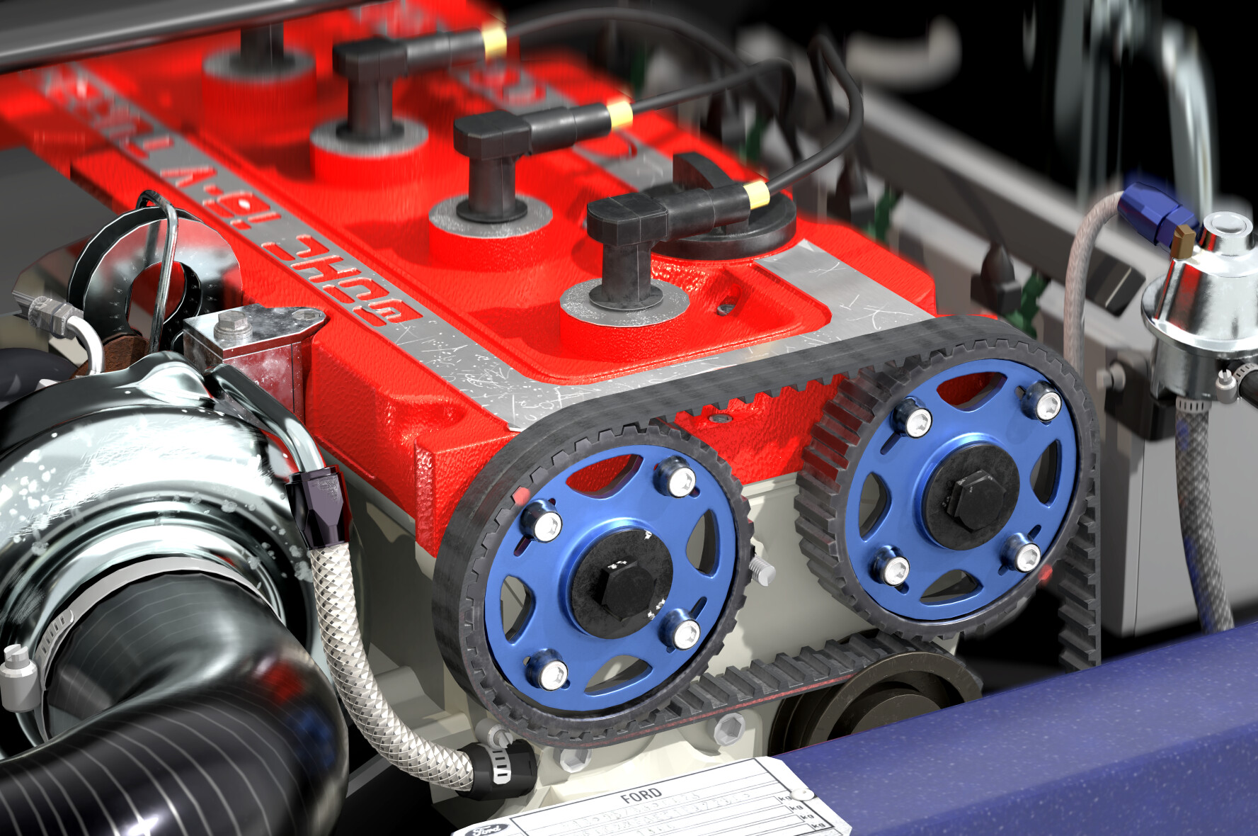 ArtStation - Engine Bay Model Render (Ford Cosworth 2.0l Turbo)