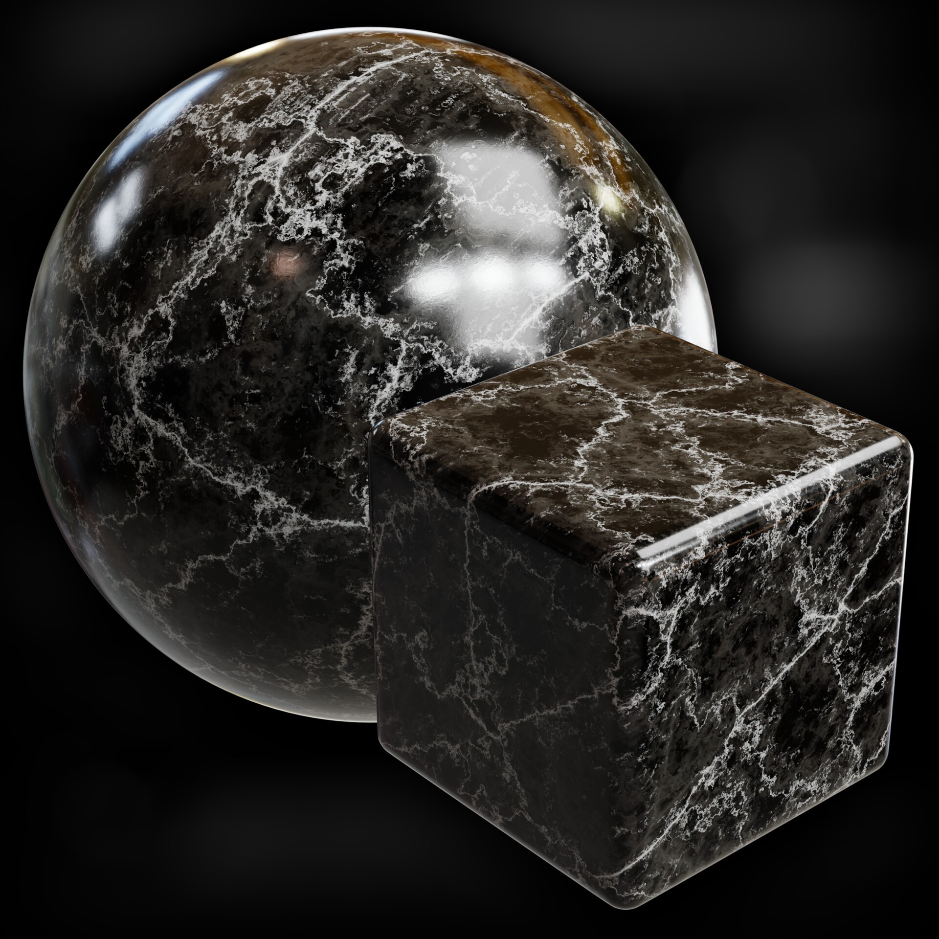 Ryan King - Procedural Black Veined Marble Material (Blender Tutorial)