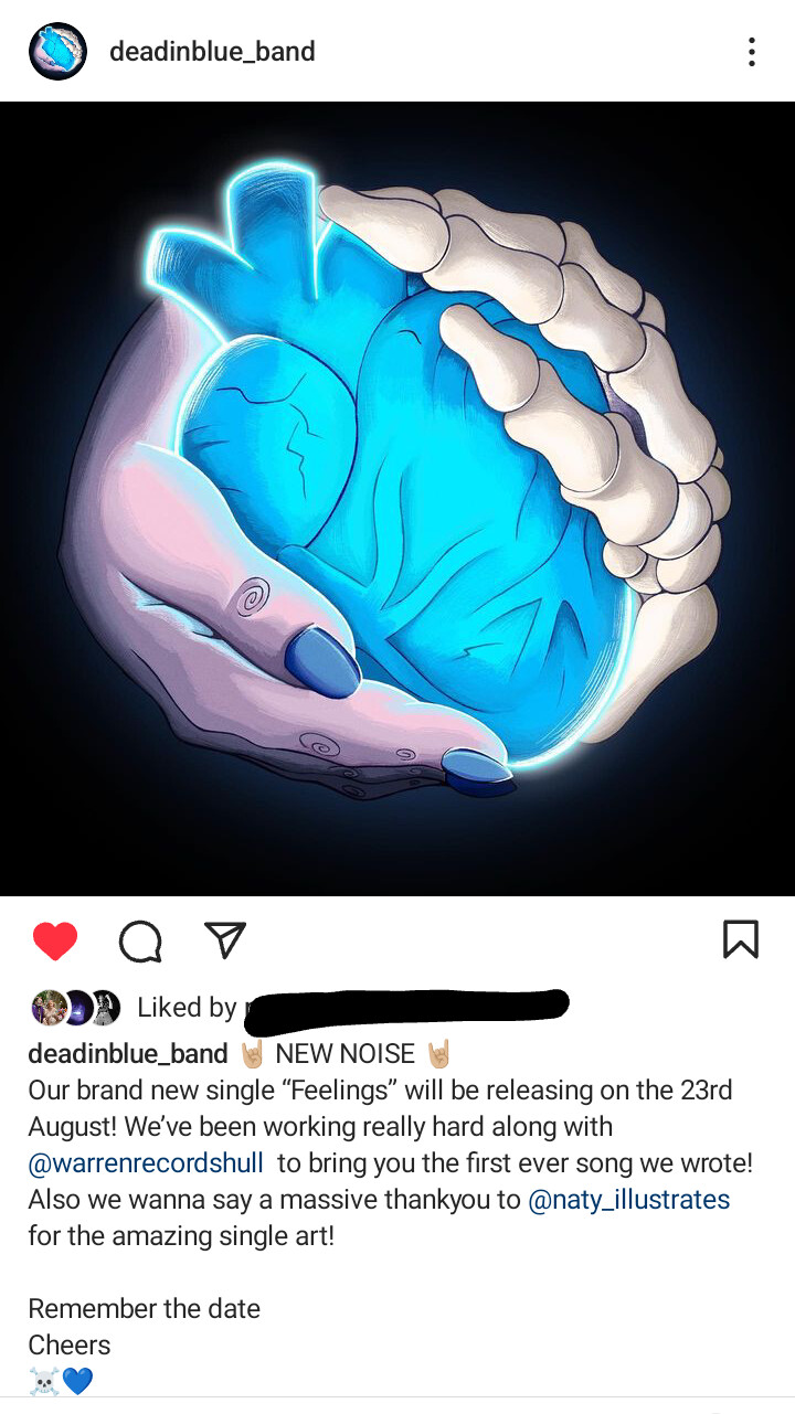 Natasha - Dead in Blue "Feelings" Illustration Cover