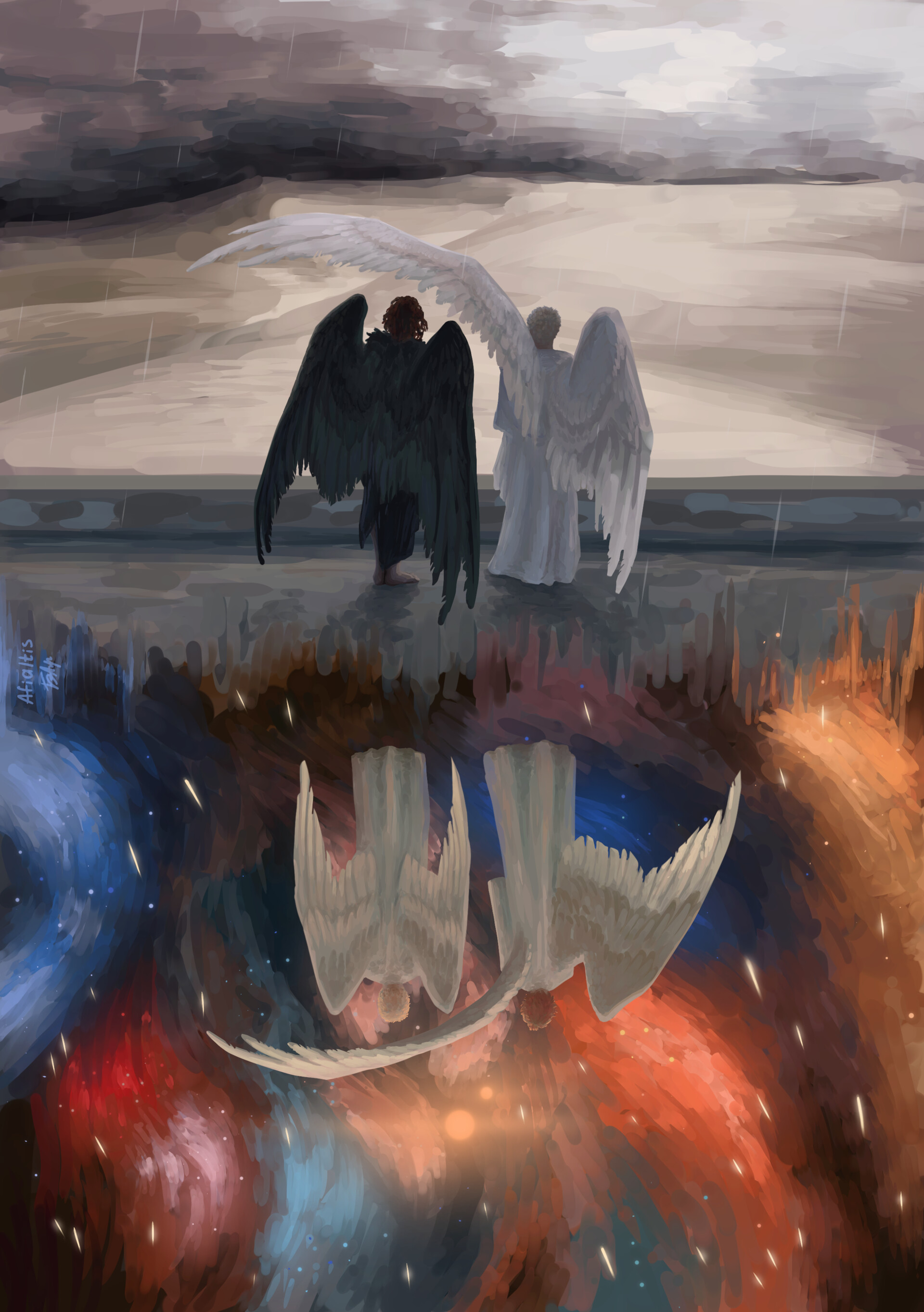 ArtStation - [ Good Omens ] Aziraphale and Crowley