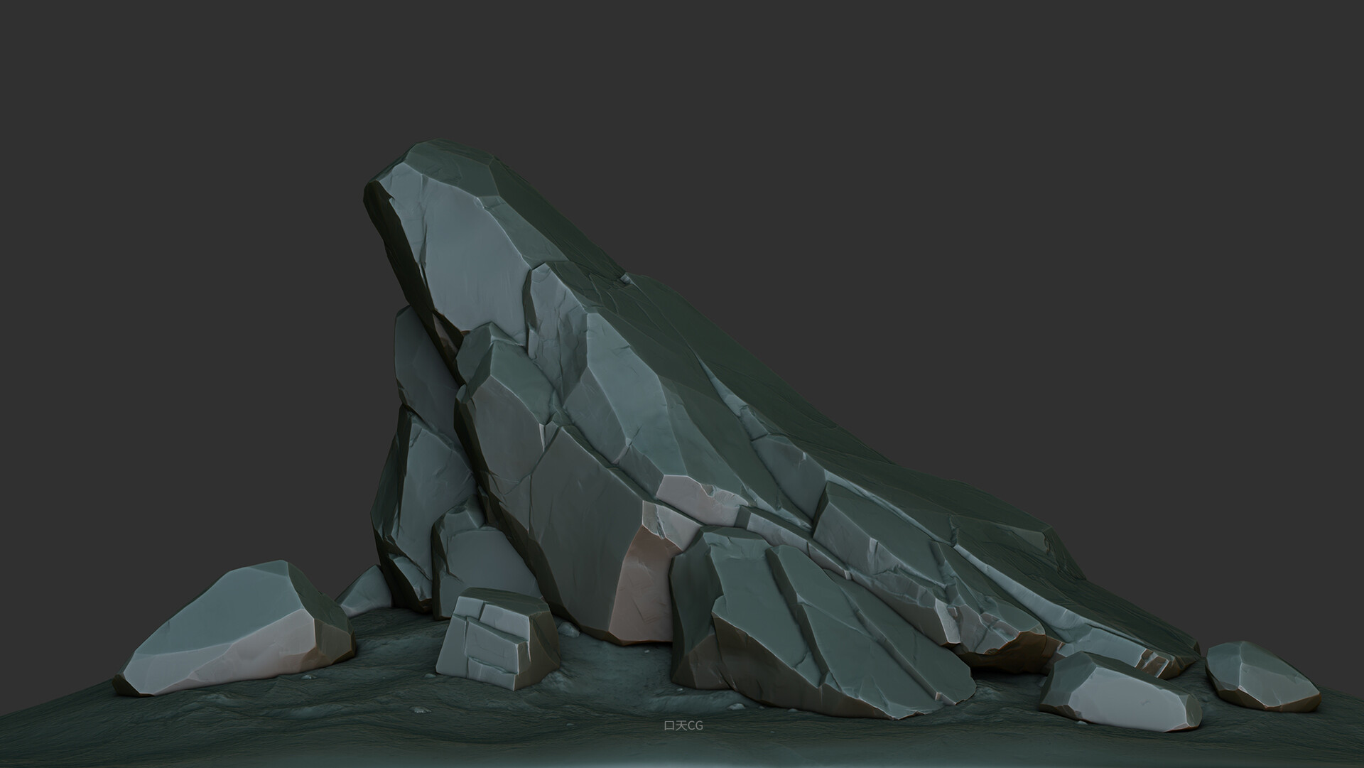 口天 - Stylized stones on water