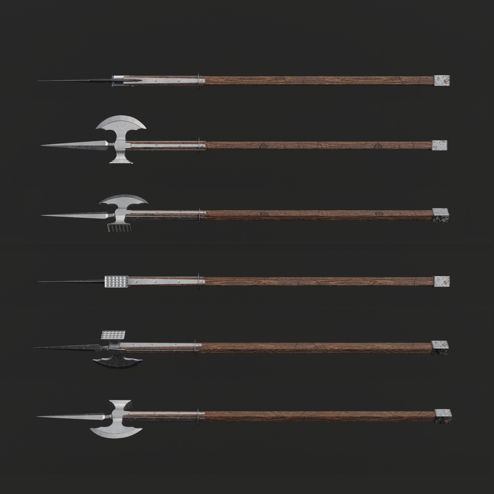 ArtStation - Medieval Weapon Poleaxe - 3D Model