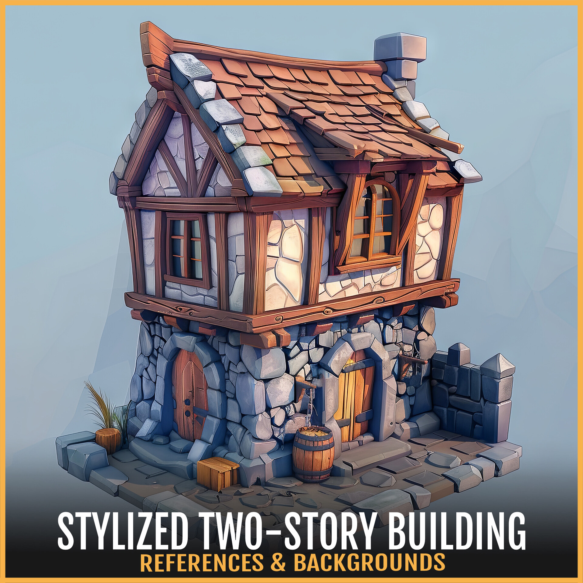 ArtStation - 303 Stylized Two-Story Building