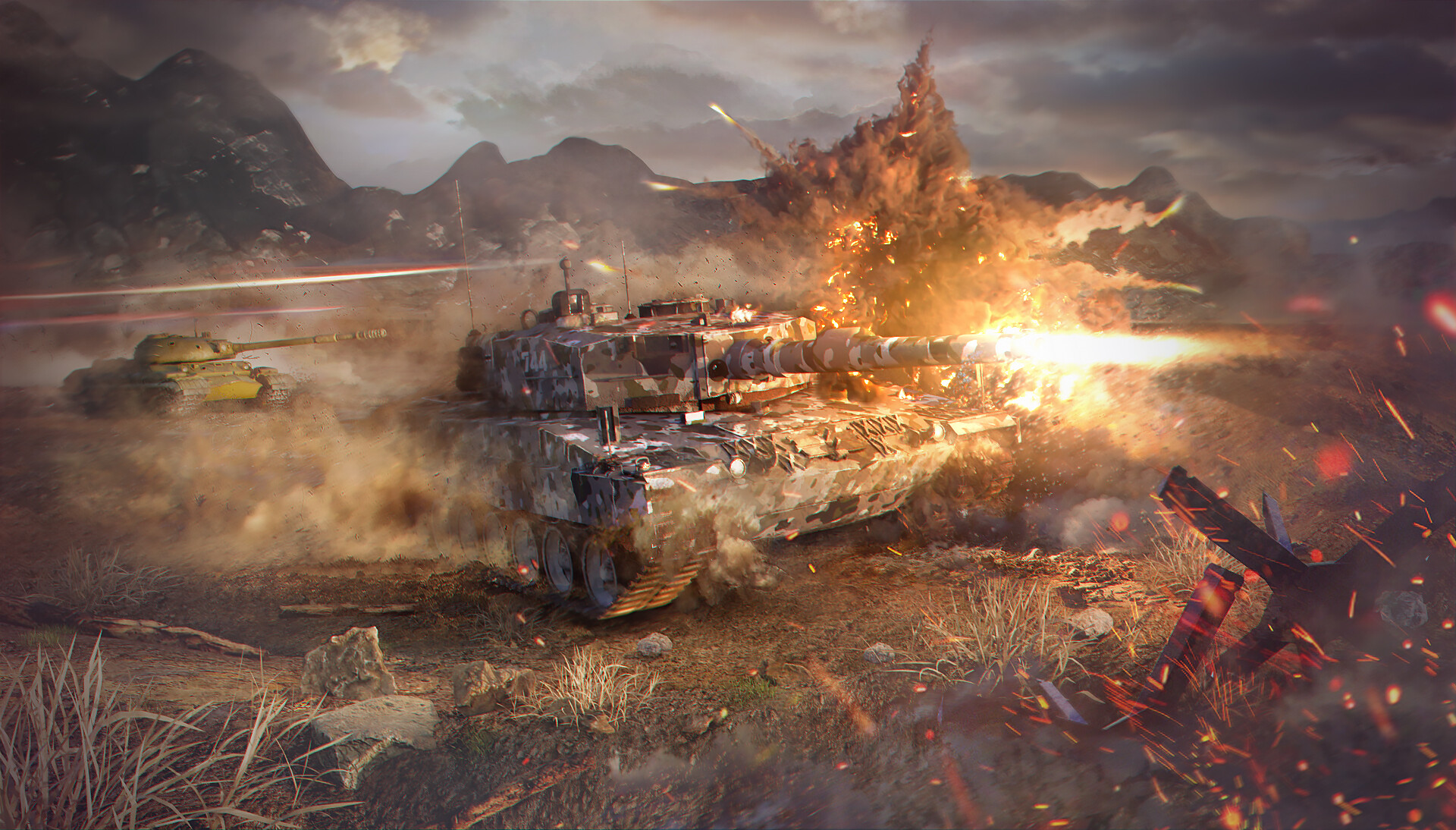 ArtStation - A shooting between tanks