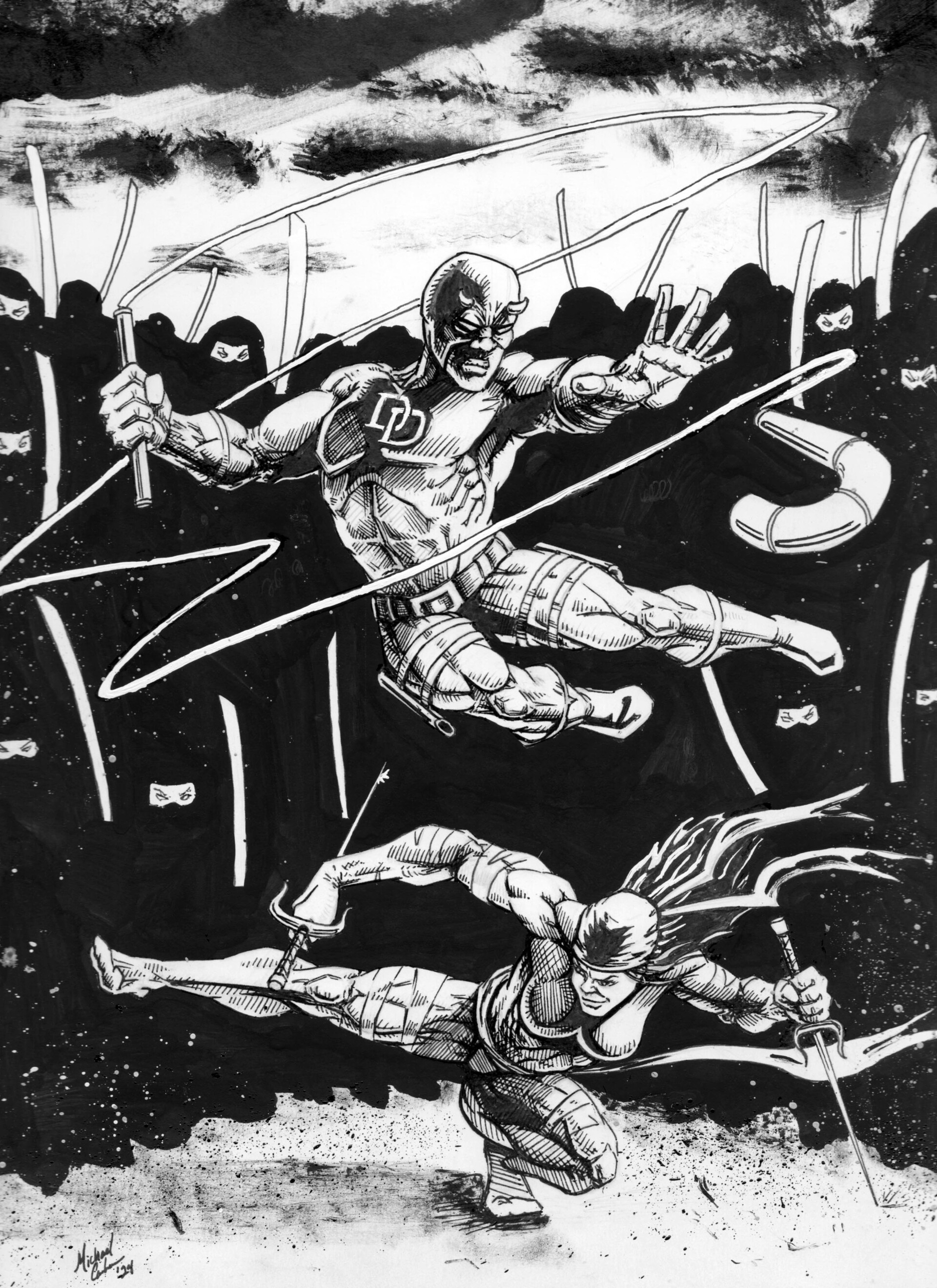 ArtStation - DareDevil/Elektra vs the Hand