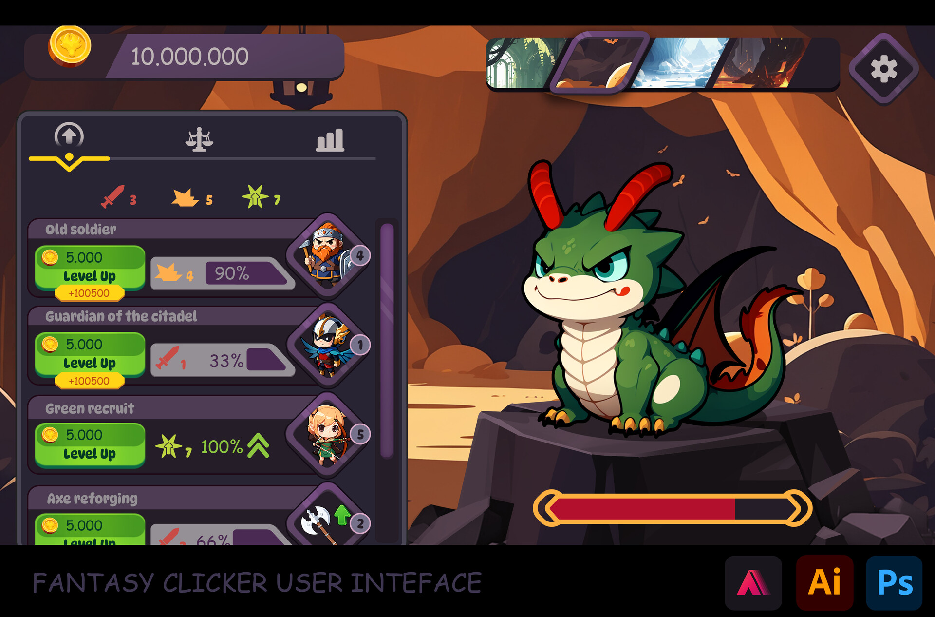 ArtStation - Fantasy clicker game design