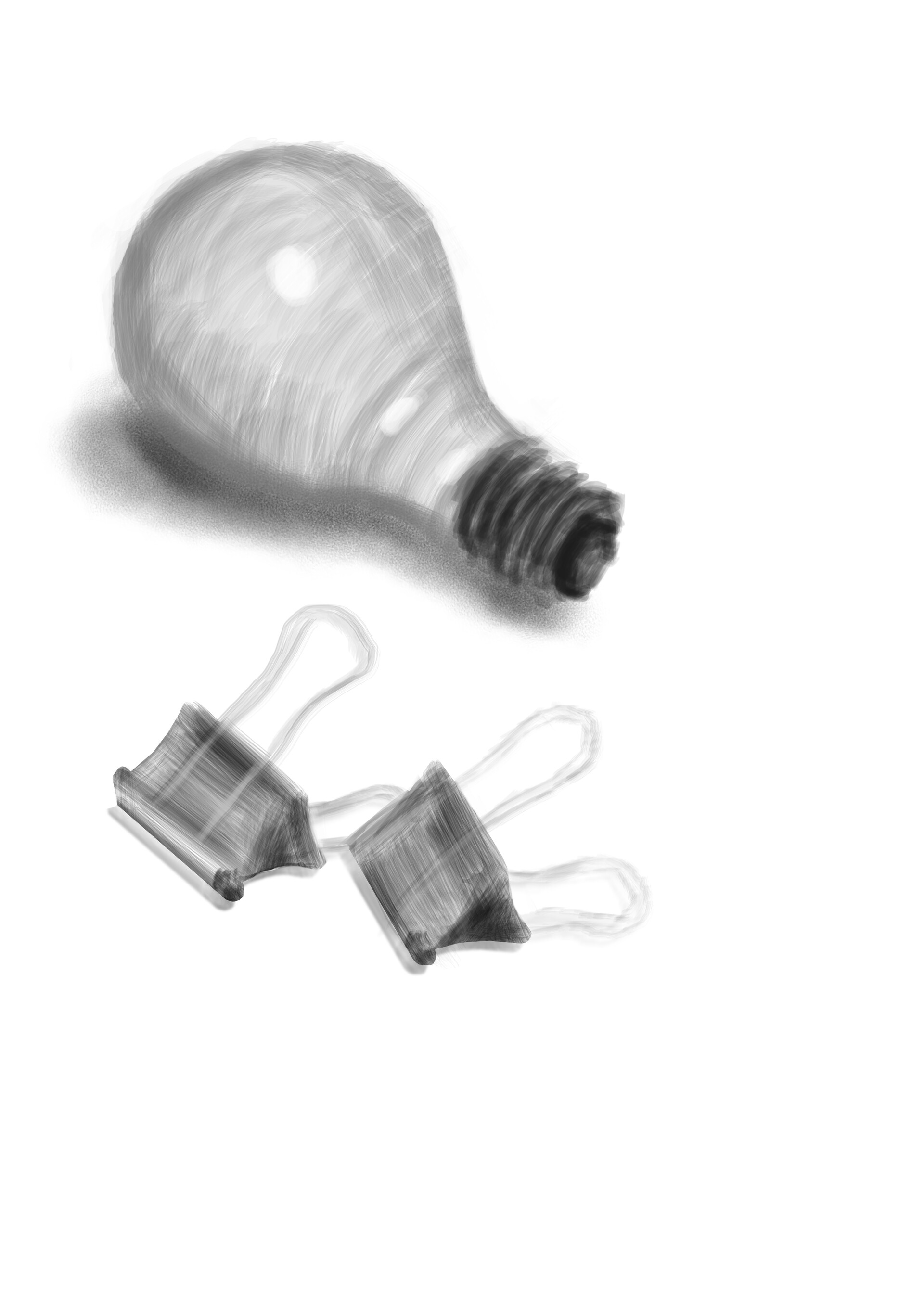 ArtStation - Lightbulb and Paperclip Sketch