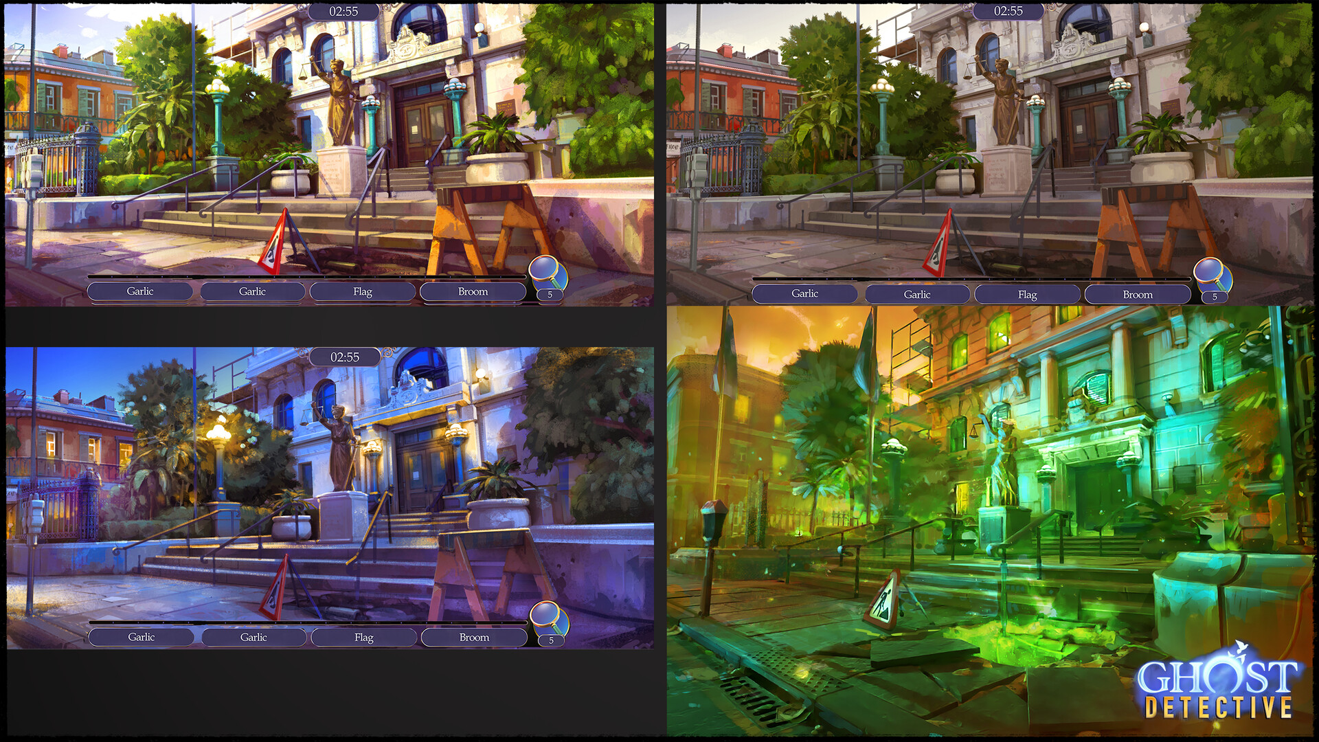 ArtStation - Courthouse scene - Ghost detective (Concept art)