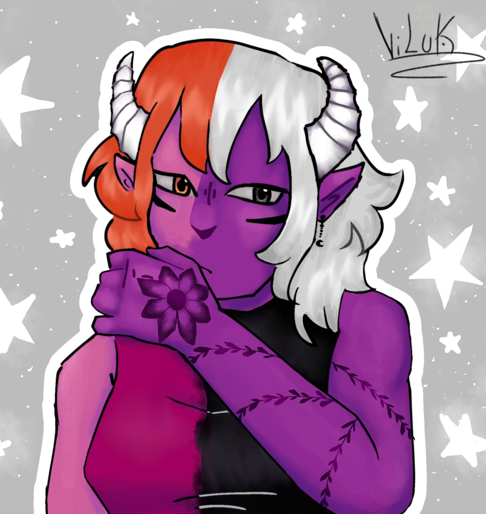 ArtStation - persona with color my flags (lesbian and demiaroace)