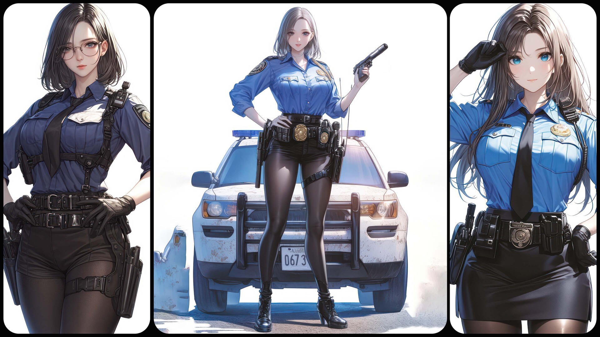 Ferial Studio - 🔹250 Female Police - Anime Character Reference Image ...