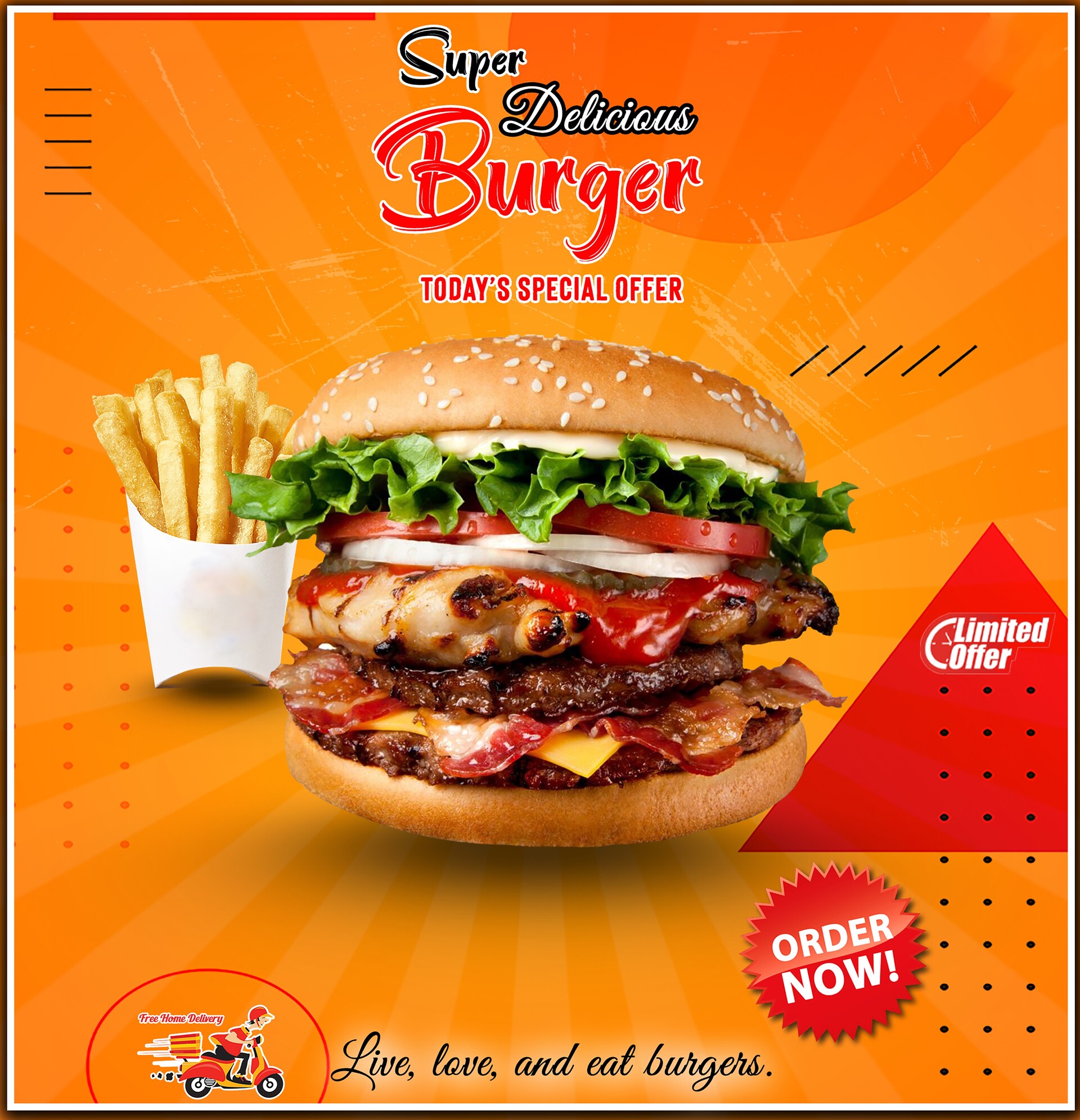 ArtStation - Burger Social Media Poster Design