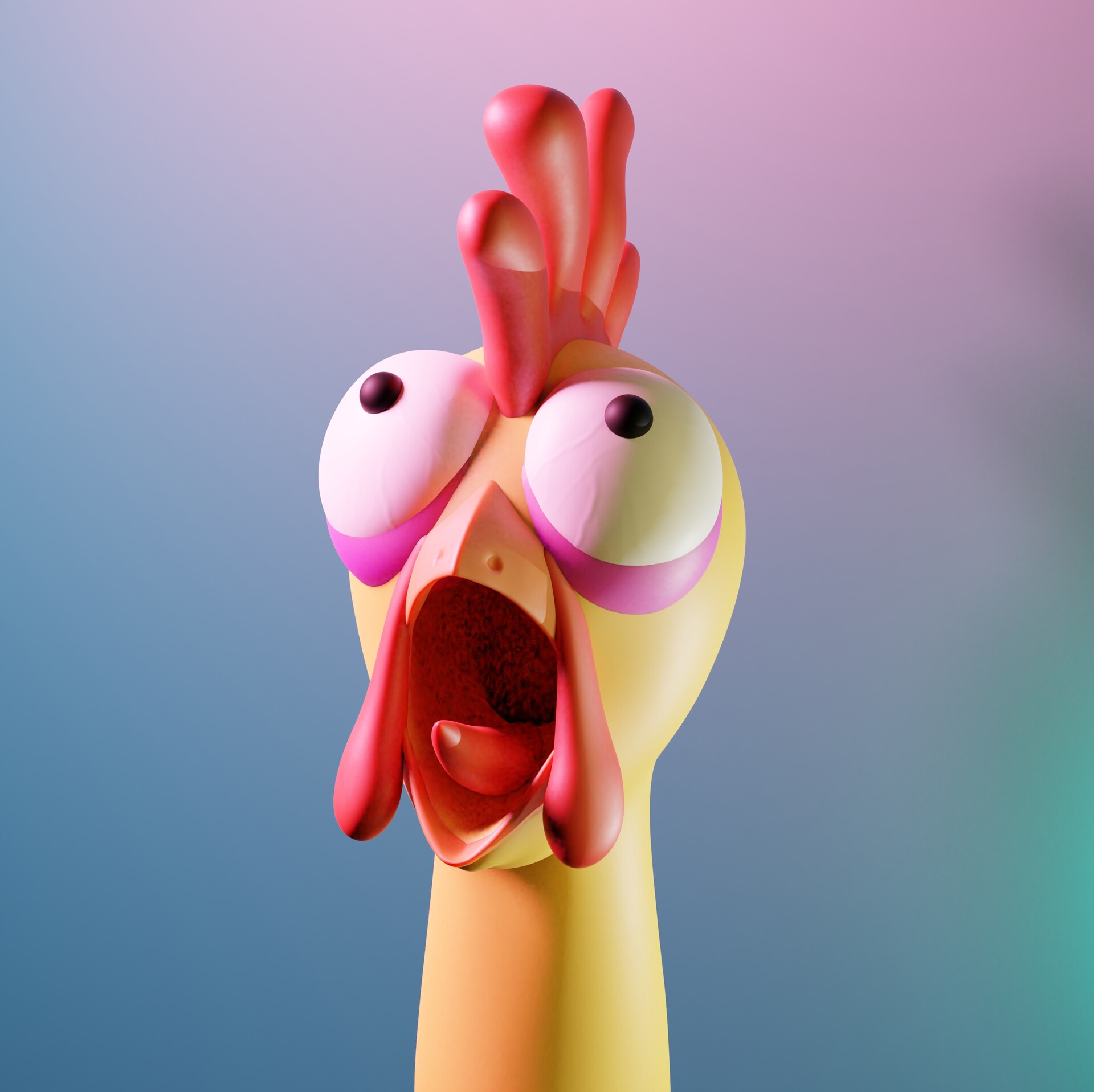ArtStation - Screaming chicken