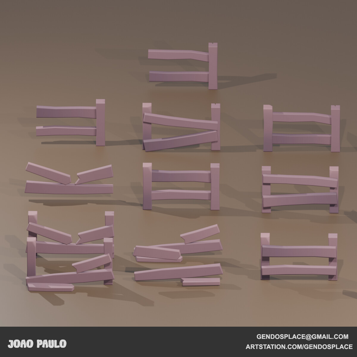 Joao Paulo - Stylized Low Poly Wooden Fences