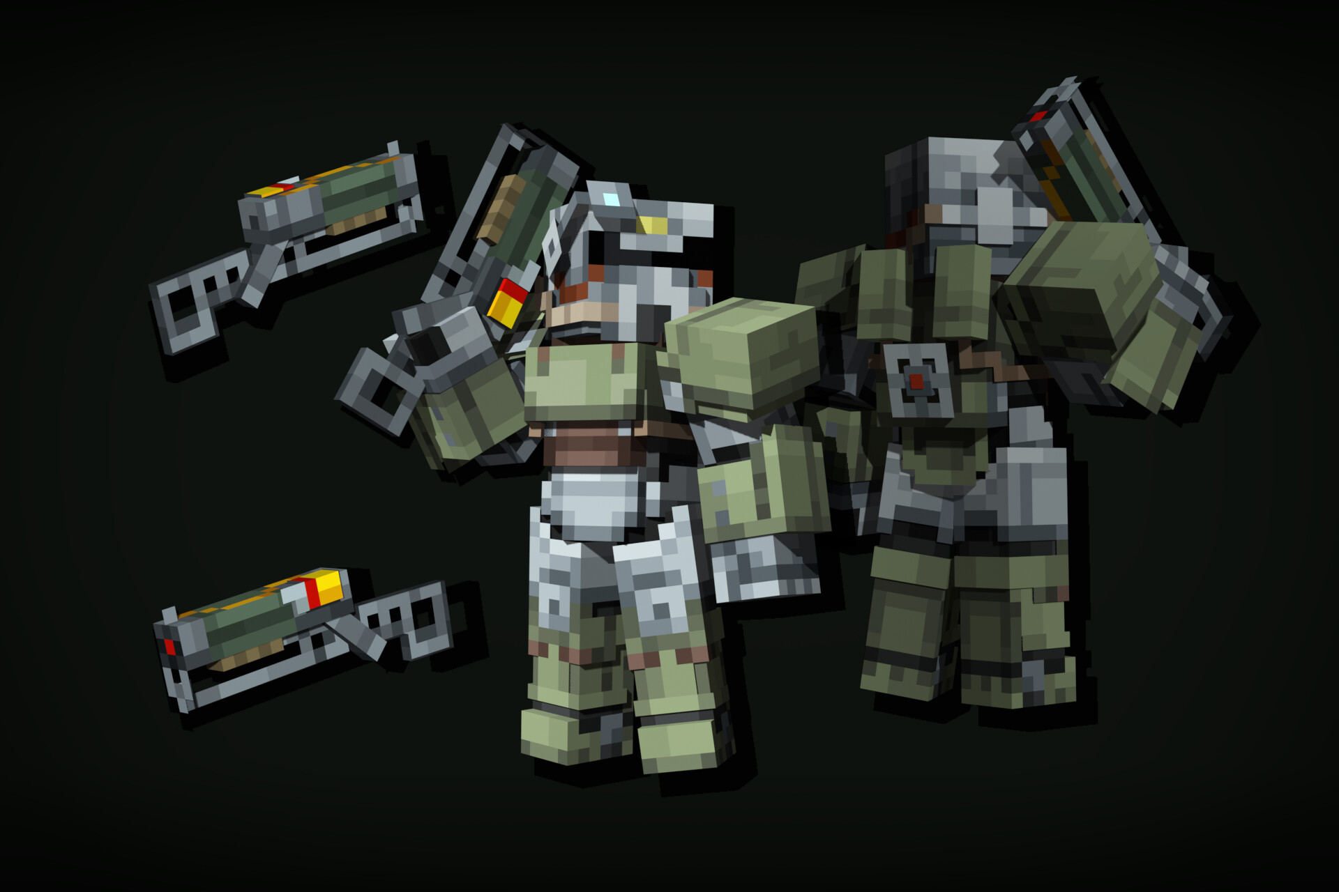 ArtStation - Fallout - T-51b Power Armor and AER9 laser rifle