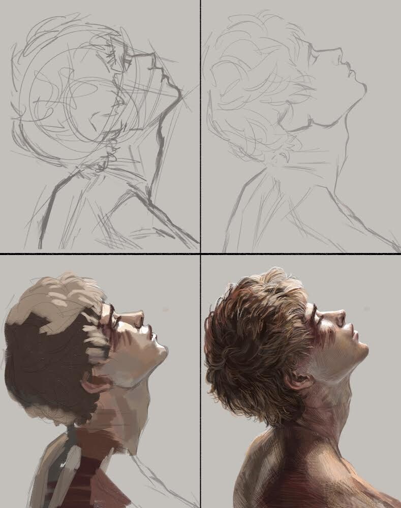 ArtStation - Portrait tutorial(male face) step by step