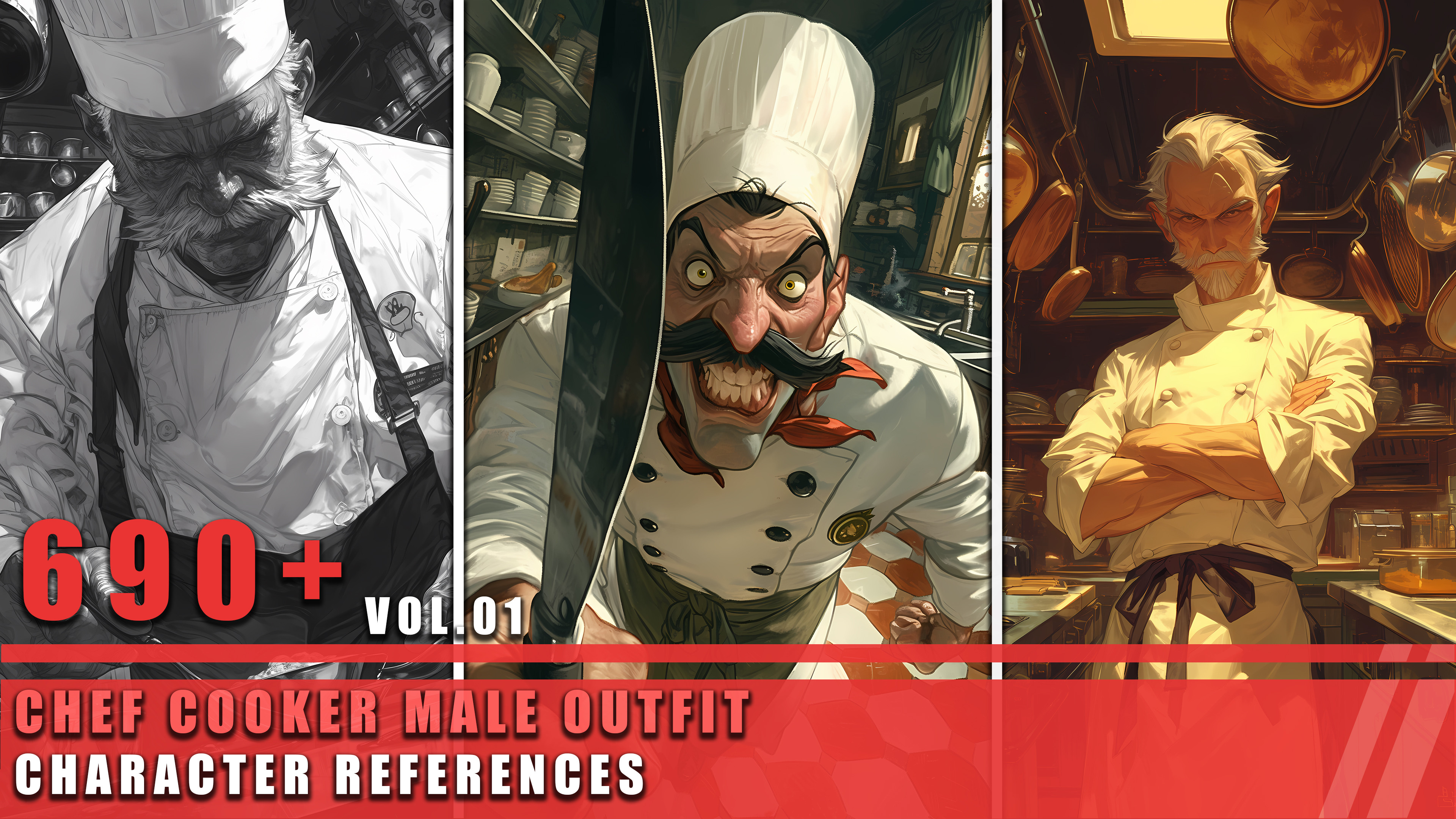 WaterLaw's Studio - 690+ Chef Cooker Male Outfit - Character References ...