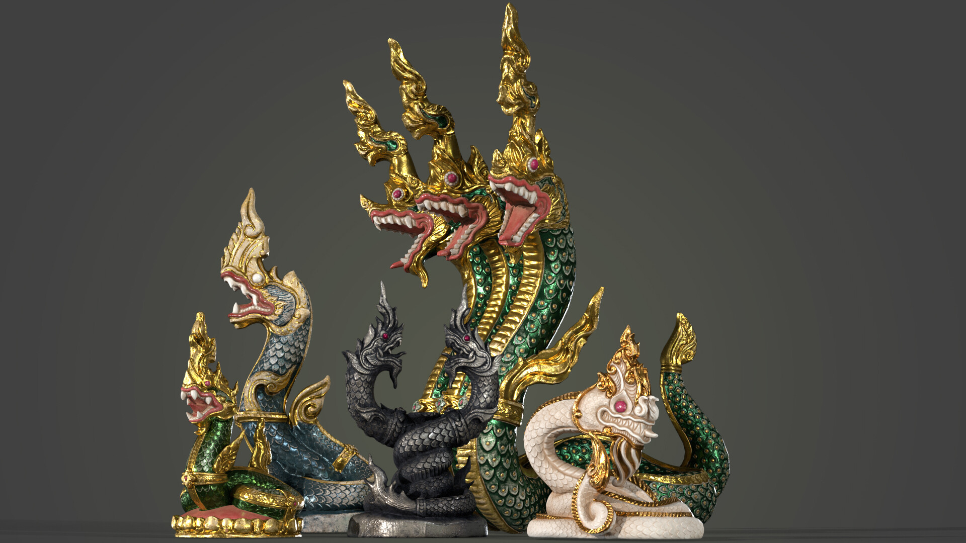 ArtStation - Asian Naga Sculptures
