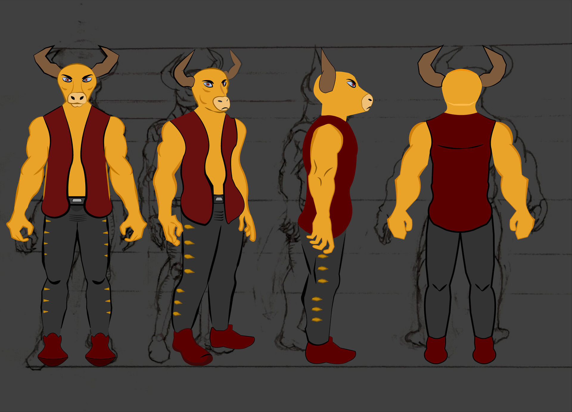 ArtStation - Humanoid Bull (Finished)