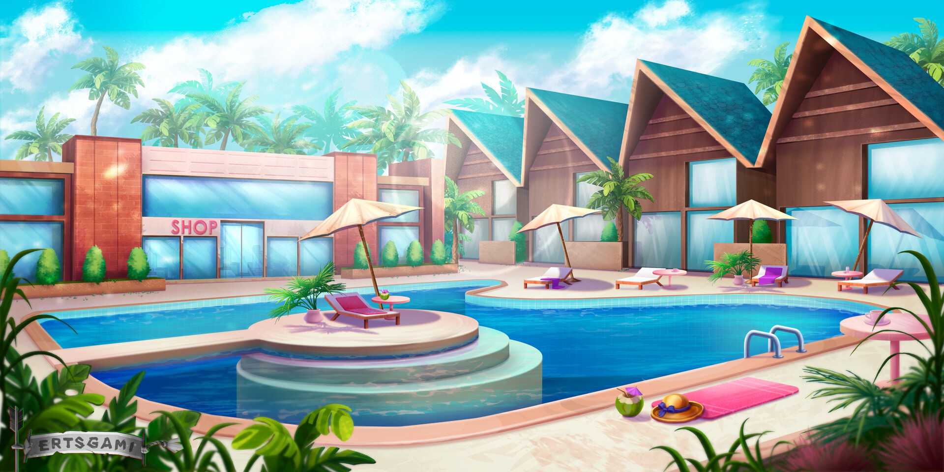 ArtStation - Location. Pool house.