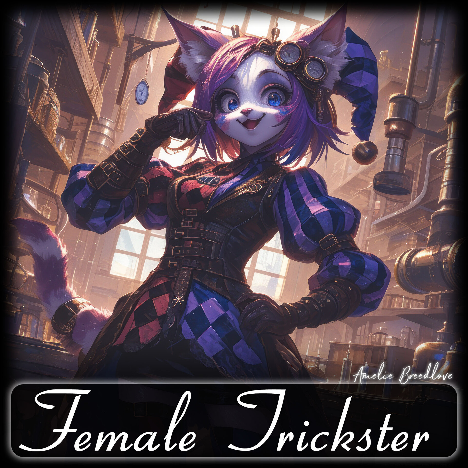 Amelie Character - 400 Female Trickster Reference Pack | 4K | v.47